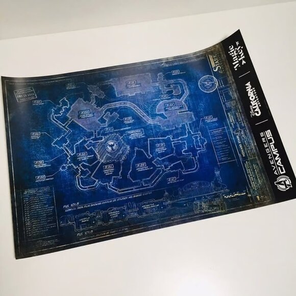 Disney | Art | Disney Avengers Campus Stark Industries Blueprint Map ...